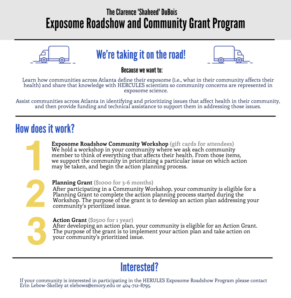 Roadshow+Grant Program - HERCULES Exposome Research Center